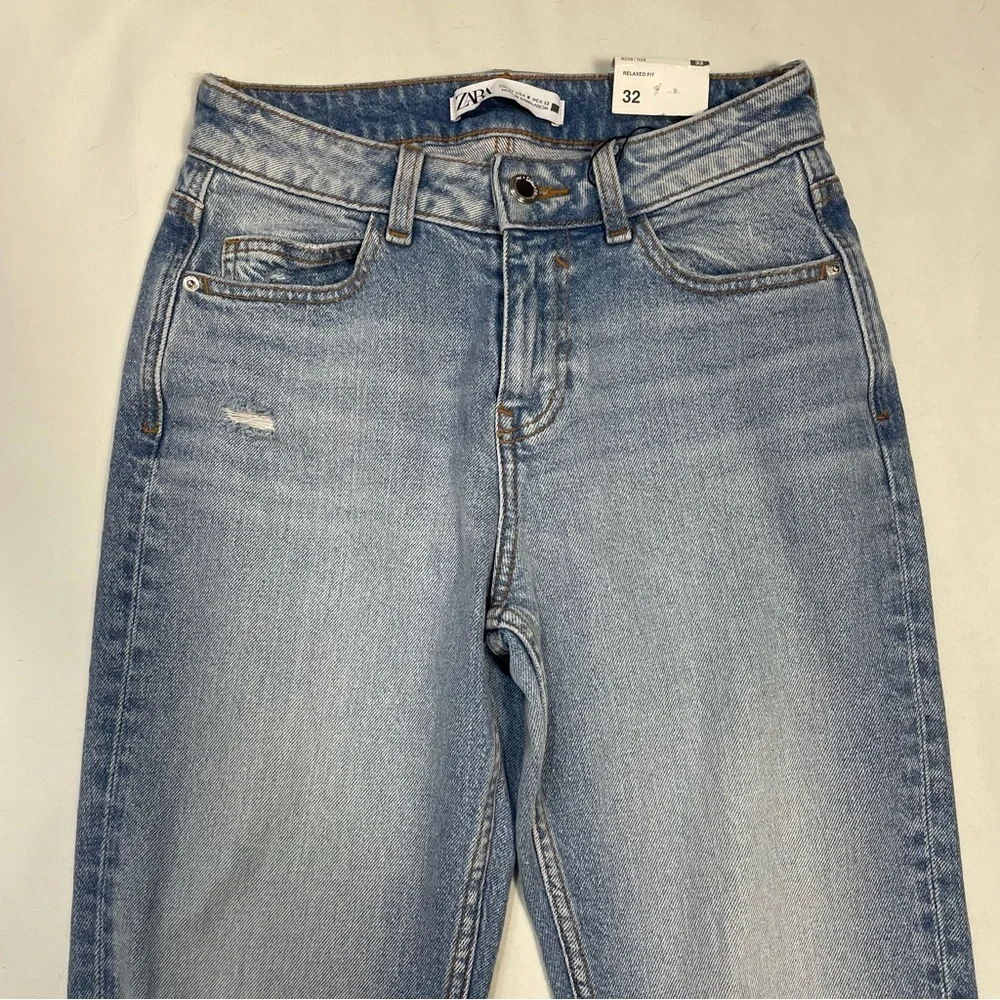 Zara | Jeans | Nwt New Zara Ripped Low Rise Straight Leg Jeans Size Eur ...